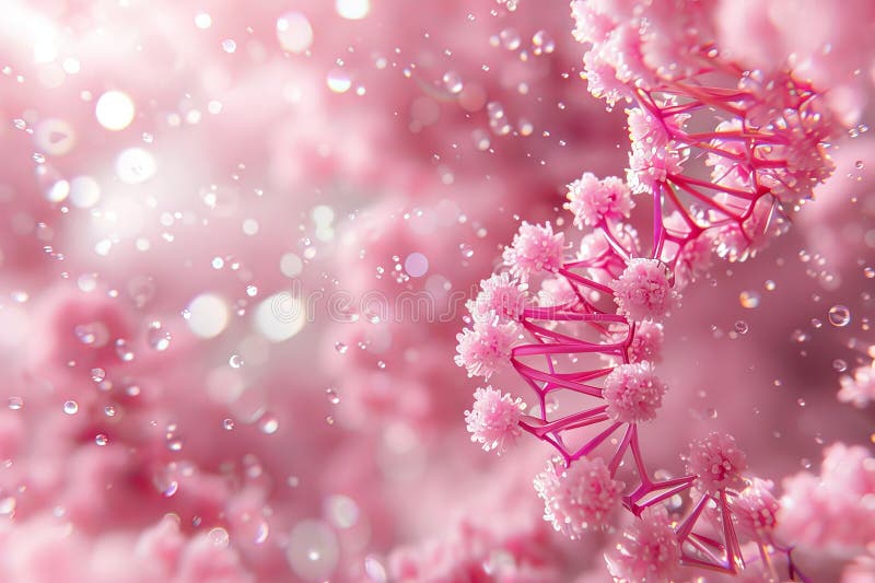 Pink Abstract DNA Helix with Particles, Artistic and Vibrant ...