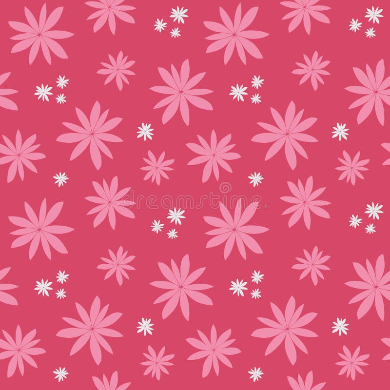 Pink Abstract Flower Pattern Background. Seamless Repeat Vector Design ...