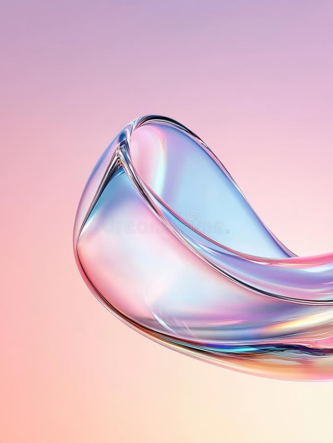 Pink Abstract Fluid Wave Design Iridescent Fluid Forms a Graceful Wave ...