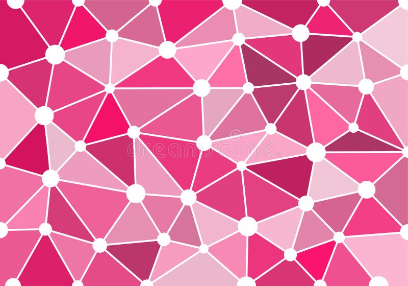 Pink Abstract Geometric Background with Triangles, Circles and Lines ...