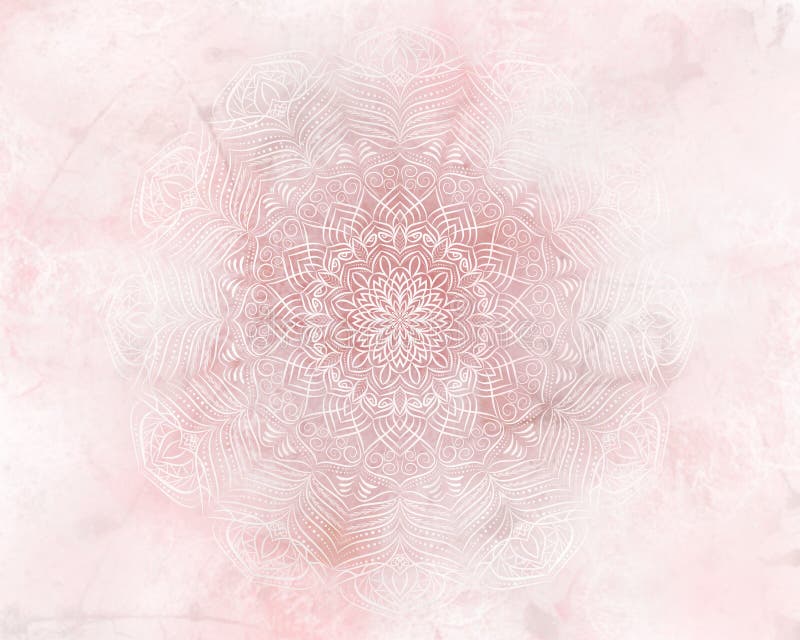 Pink Abstract Mandala Background. Stock Illustration - Illustration of ...