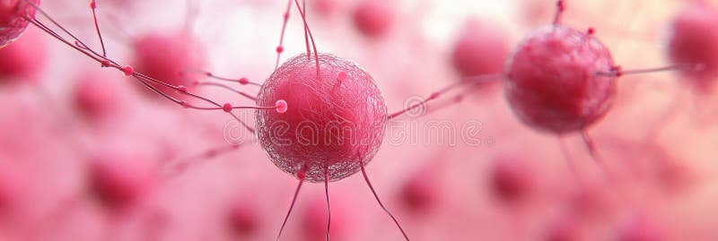 Pink Abstract Network Connections, Neural Network Communication ...