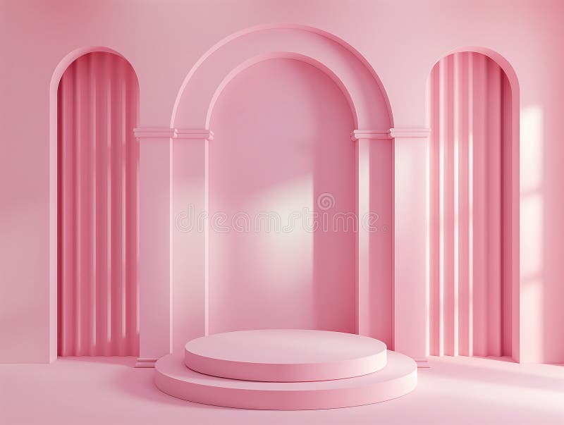 Pink Abstract Podium Display Stock Photo - Image of light, elegant ...