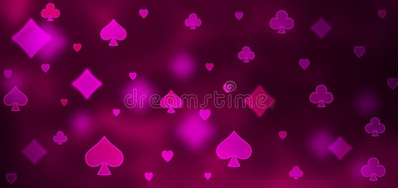 Pink Abstract Poker Bokeh Pattern of Playing Card Symbols Stock ...
