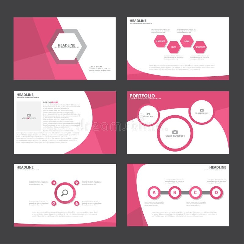 Pink Abstract Presentation Template Infographic Elements Flat Design ...