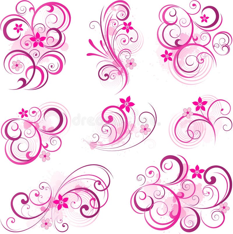 Floral Scroll Clipart 24,853,030 Flower Scroll Stock Illustrations