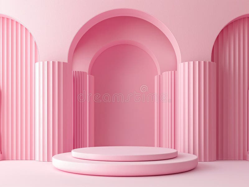 Pink Abstract Showcase Stage Stock Image - Image of advertising ...