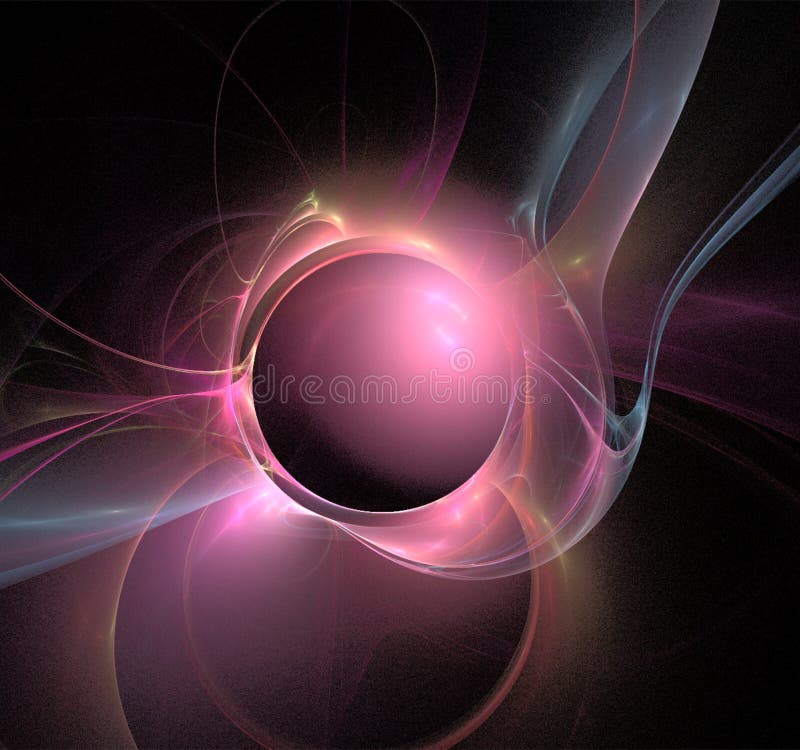Pink Abstract Spherical Linear Pattern on Black Background, Wallpaper ...