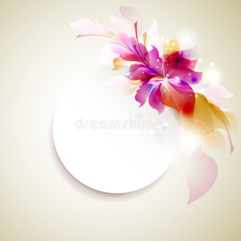 Tender Background with White Abstract Flower on the Artistic Blobs ...