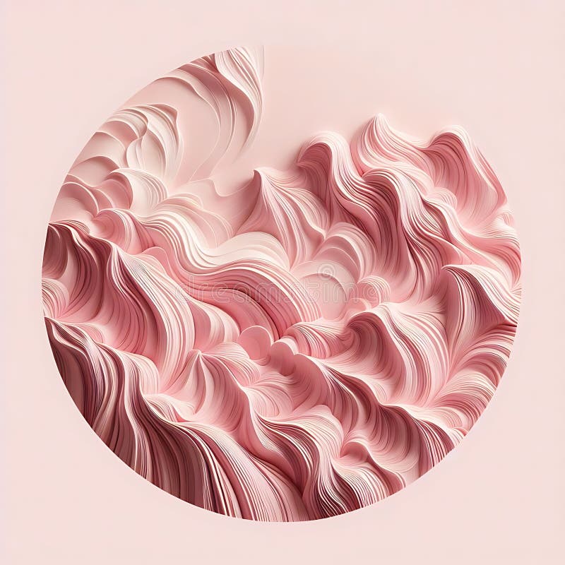 Pink Abstract Texture Background. Wavy 3D Texture Enclosed in a Circle ...