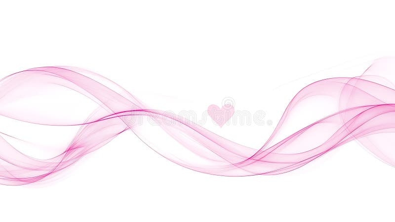 Pink Abstract Waves with a Heart Design Stock Illustration ...
