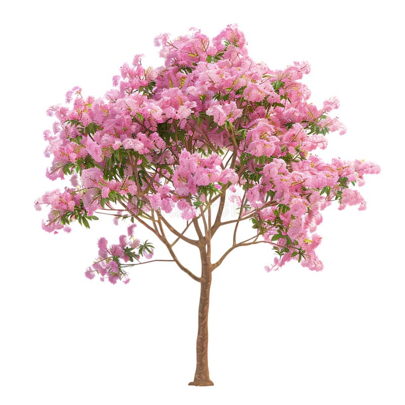 Pink Acacia Tree Isolated Over Transparent Background Ai Generated ...