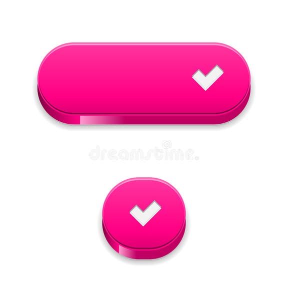 The pink accept buttons stock vector. Illustration of blank - 35306282