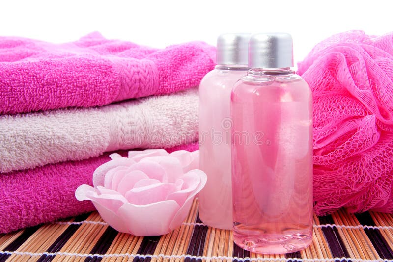 Pink Accessory for Spa and Sauna Stock Photo - Image of body, flower ...
