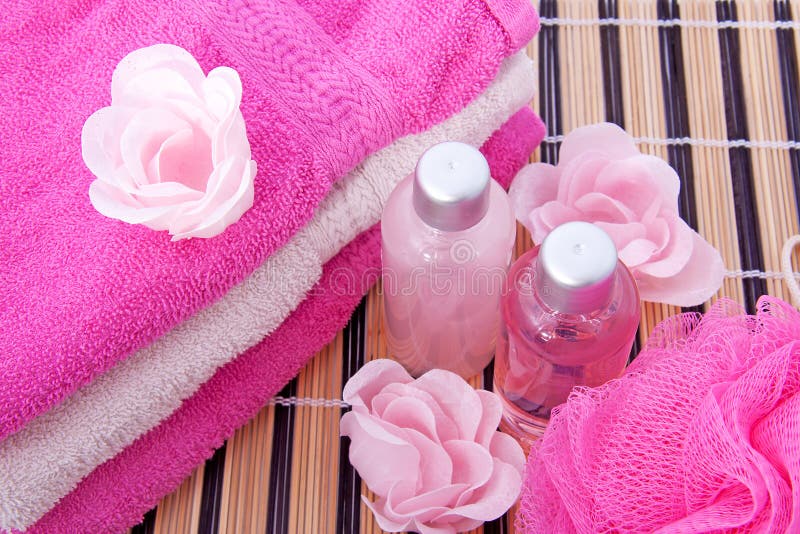 Pink Accessory for Spa and Sauna Stock Image - Image of summer, hygiene ...