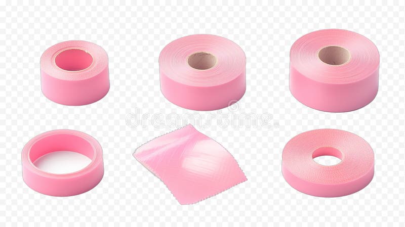 Pink Adhesive Sticky Tapes Set Stock Illustration - Illustration of ...