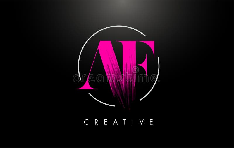 Pink AF Brush Stroke Letter Logo Design. Pink Paint Logo Leters Icon ...