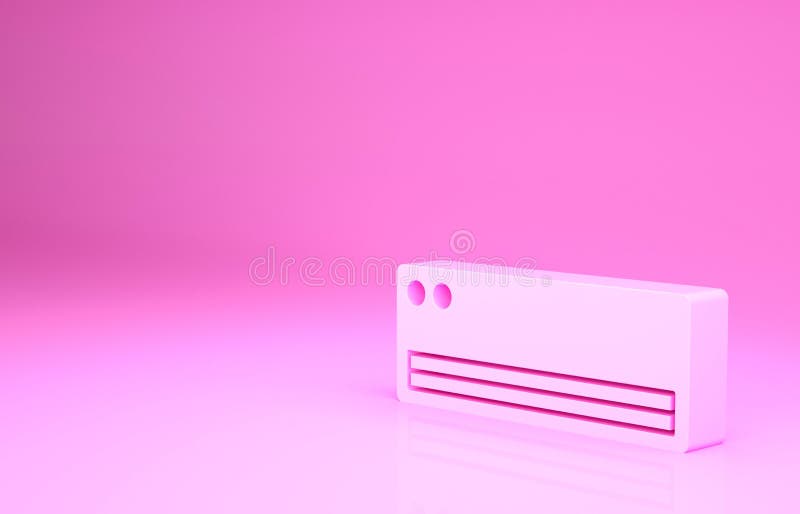 Pink Air Conditioner Icon Isolated on Pink Background. Split System Air ...