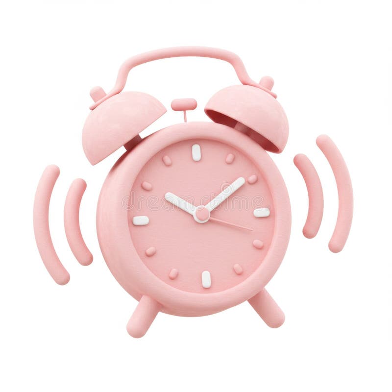 Pink Alarm Clock 3D Render stock illustration. Illustration of ...