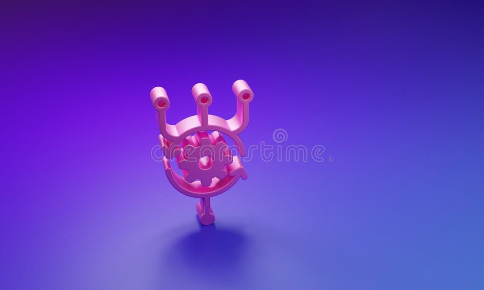 Pink Algorithm Icon Isolated on Purple-blue Background. Algorithm ...