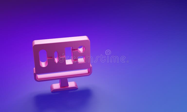 Pink Algorithm Icon Isolated on Purple-blue Background. Algorithm ...