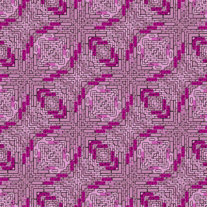 Pink American Native Maya Aztec Inca Pattern. Stonework Mosaic Seamless ...