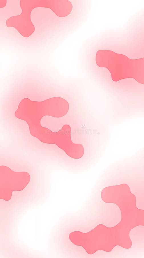 Pink Amoeba Shapes Floating on White Background Creating an Abstract ...