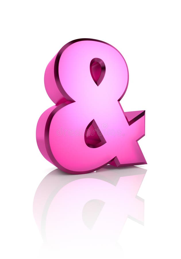 Pink 3d Ampersand Symbol on Mint Background Stock Illustration ...