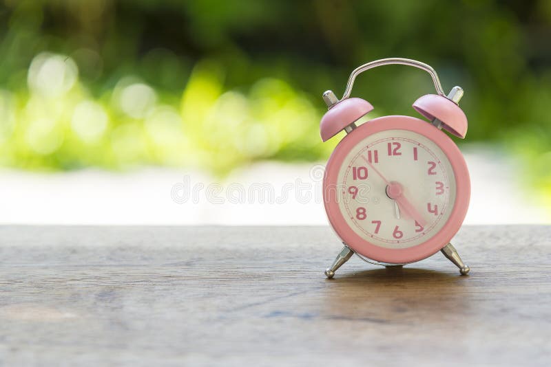 Pink Analog Retro Twin Bell Alarm Clock Stock Photo - Image of second ...