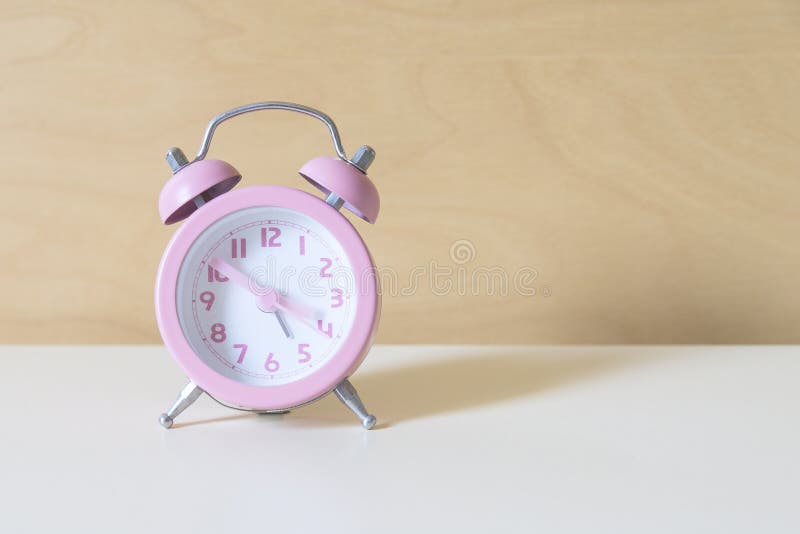 Pink Analog Retro Twin Bell Alarm Clock Stock Photo - Image of second ...