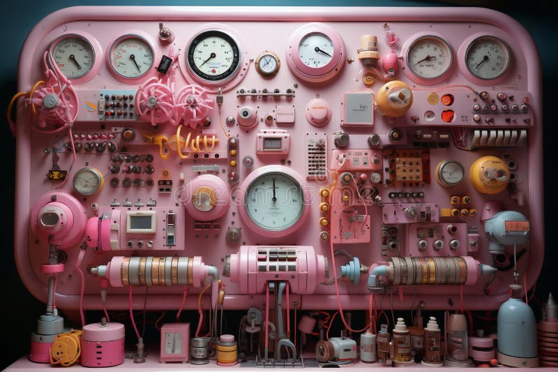 Pink Analog Control Panel in the Command Center, Devices for Industrial ...