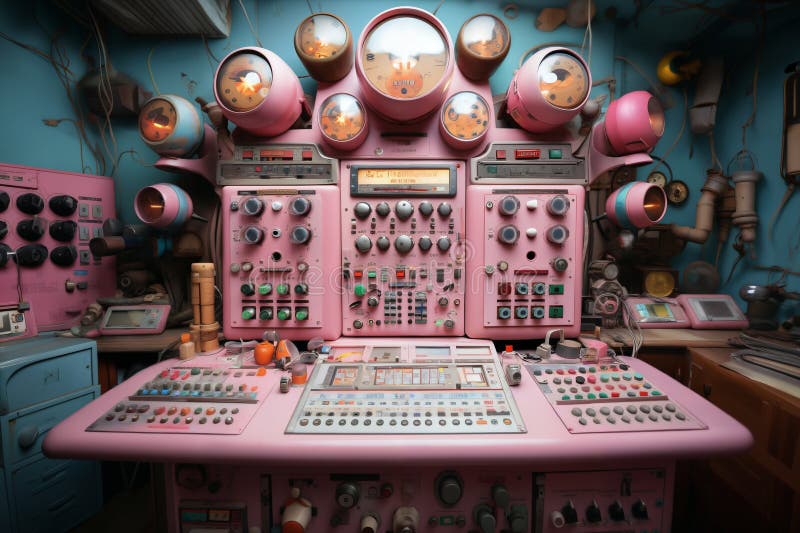 Pink Analog Control Panel in the Command Center, Devices for Industrial ...