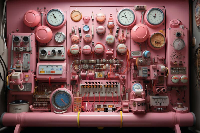 Pink Analog Control Panel in the Command Center, Devices for Industrial ...