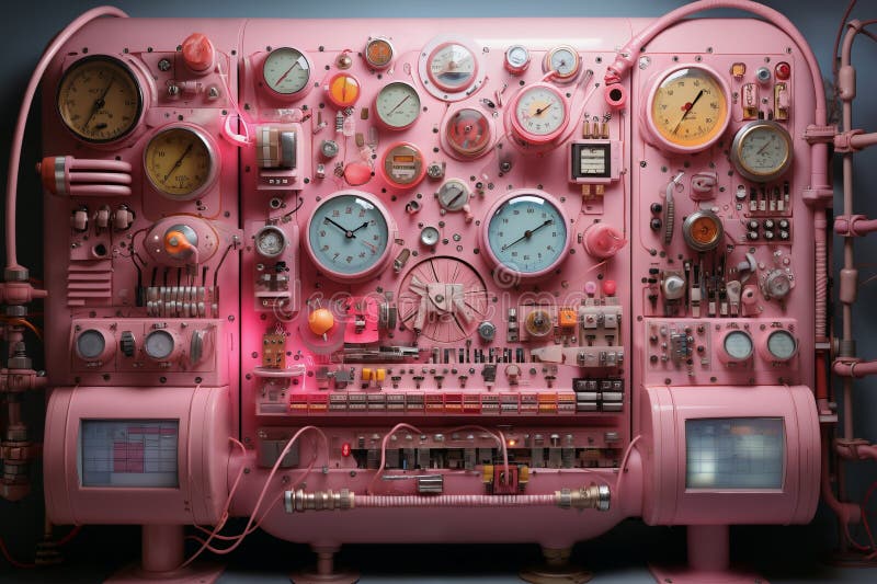 Pink Analog Control Panel in the Command Center, Devices for Industrial ...