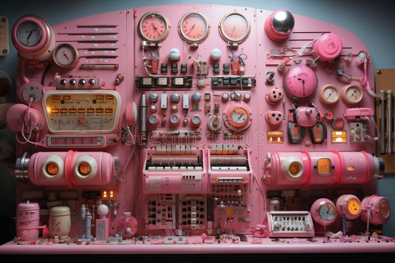 Pink Analog Control Panel in the Command Center, Devices for Industrial ...