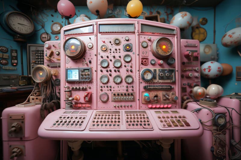 Pink Analog Control Panel in the Command Center, Devices for Industrial ...