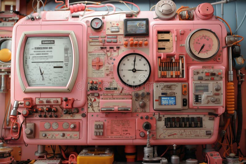 Pink Analog Control Panel in the Command Center, Devices for Industrial ...