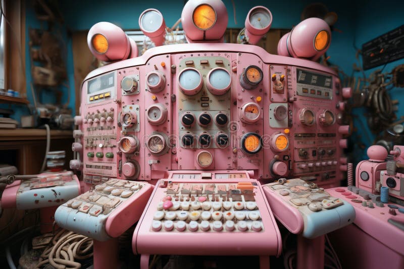 Pink Analog Control Panel in the Command Center, Devices for Industrial ...