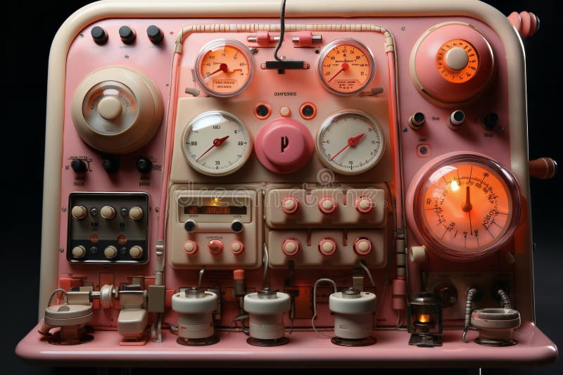 Pink Analog Control Panel in the Command Center, Devices for Industrial ...