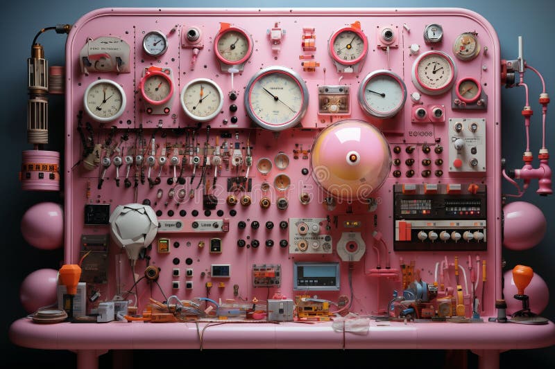 Pink Analog Control Panel in the Command Center, Devices for Industrial ...