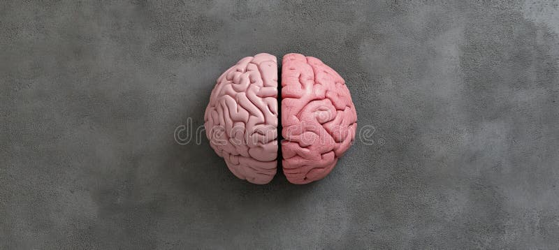 Pink Anatomical Brain Model, Showing the Left and Right Hemispheres ...