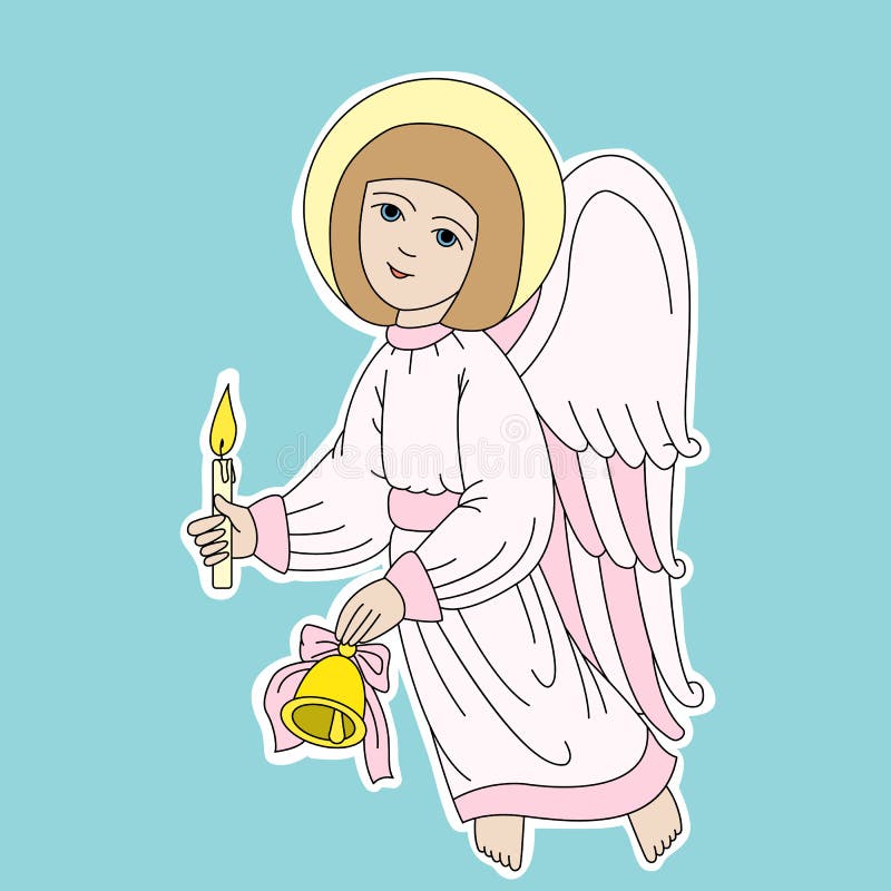 Pink angel stock vector. Illustration of girl, drawing - 65092332