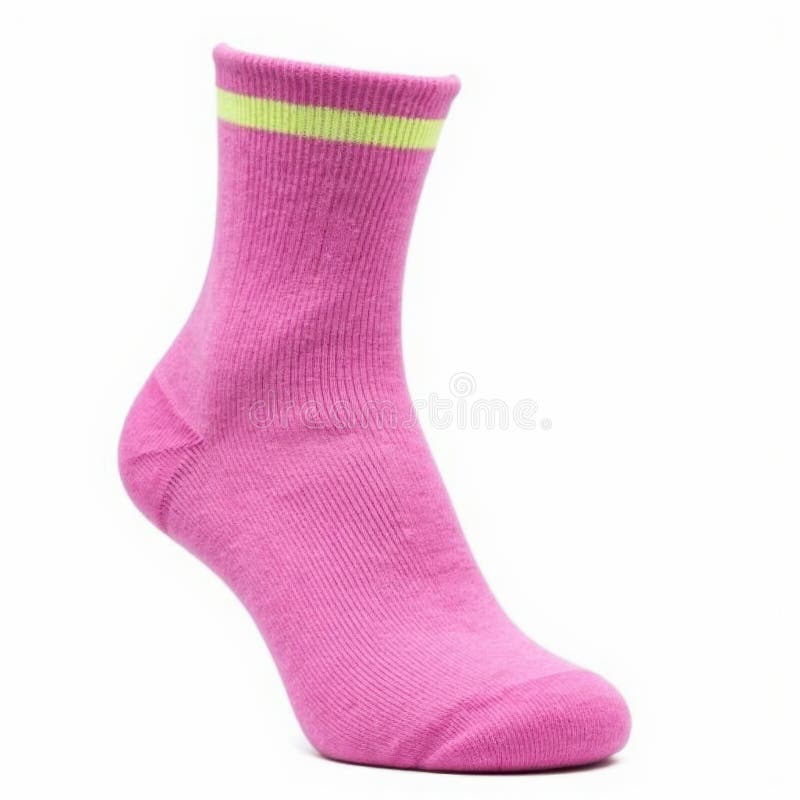 Pink Ankle Socks with Lime Green Stripe Stock Illustration ...