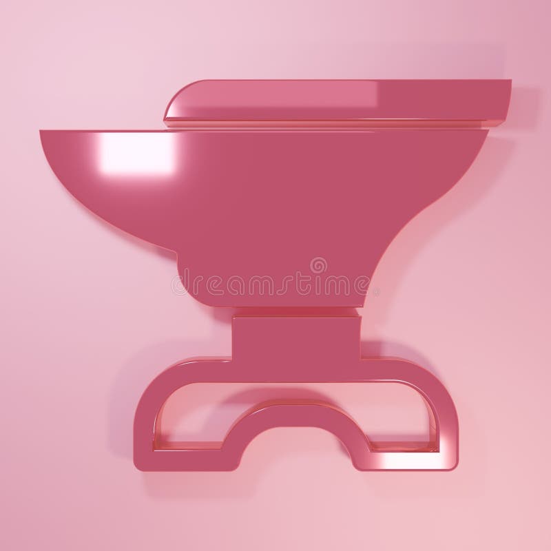 Pink Anvil for Blacksmithing and Hammer Icon Isolated on Pink Background. Metal Forging. Forge ...