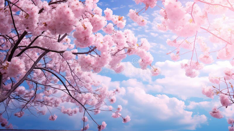 Pink april spring stock illustration. Illustration of outdoors - 370422169