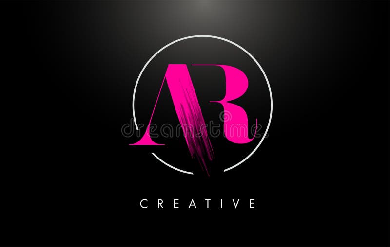 Pink AR Brush Stroke Letter Logo Design. Pink Paint Logo Leters Icon ...