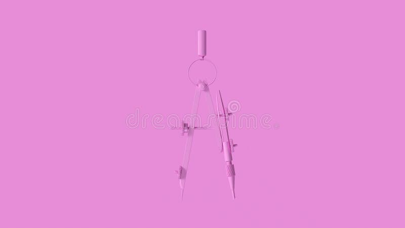 Pink Architects Compass Drawing Tool Stock Illustration - Illustration ...