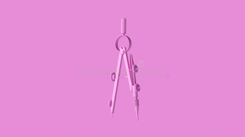 Pink Architects Compass Drawing Tool Stock Illustration - Illustration ...