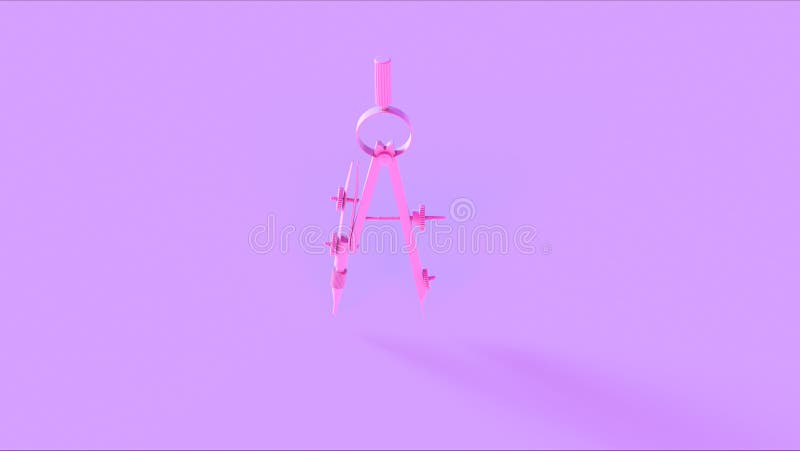 Pink Architects Compass Drawing Tool Stock Illustration - Illustration ...