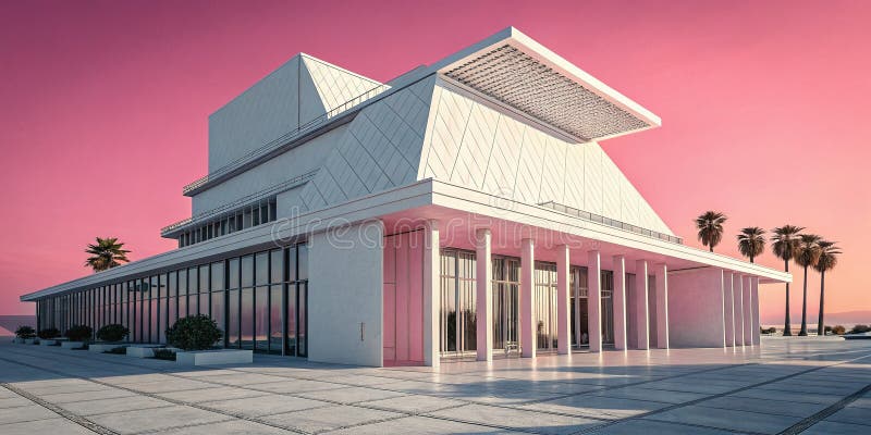 Pink Architectural Design a Rule of Thirds Composition for Modern ...
